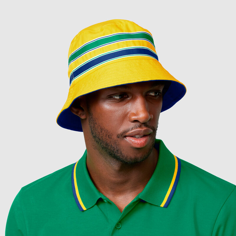 Reversible Stripe Bucket Hat - Ayrton Senna | Fuel For Fans