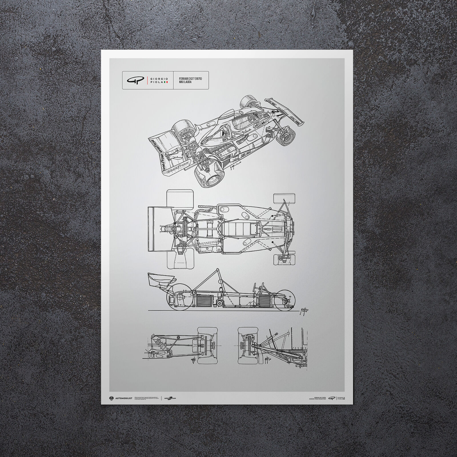 Giorgio Piola Niki Lauda Ferrari 312T Poster - Scuderia Ferrari | Fuel ...