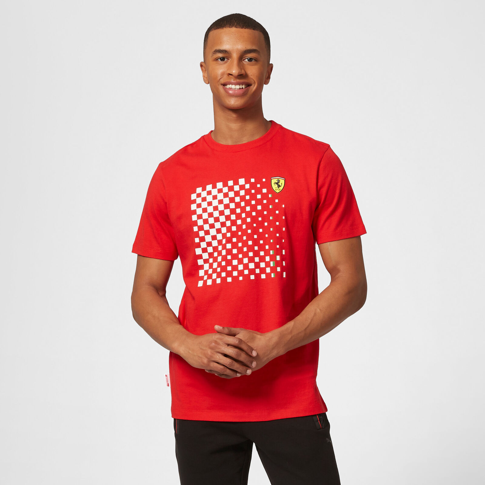 Checkered Graphic T-Shirt - Scuderia Ferrari | Fuel For Fans