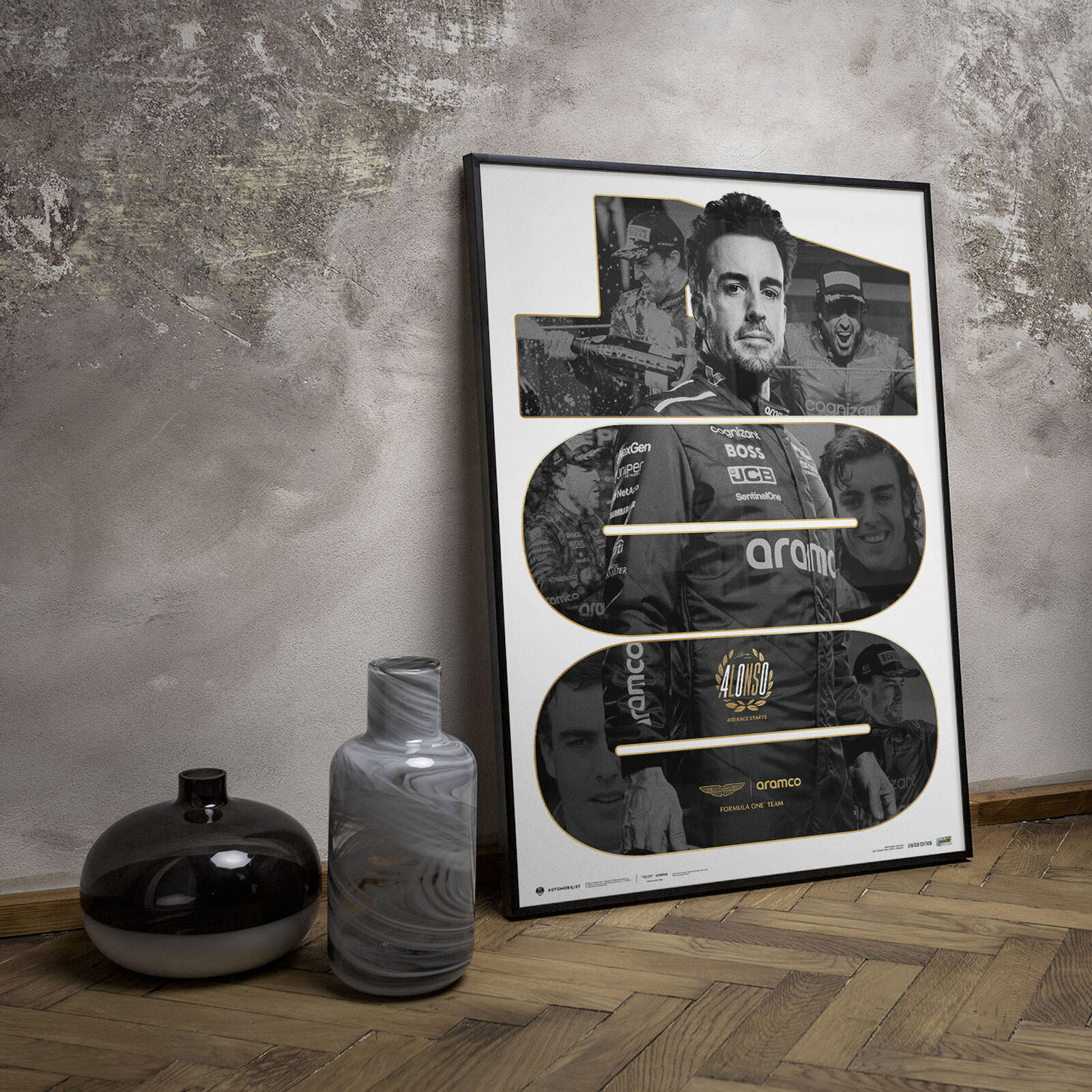 Fernando Alonso 400 Poster - Aston Martin F1 Team | Fuel For Fans