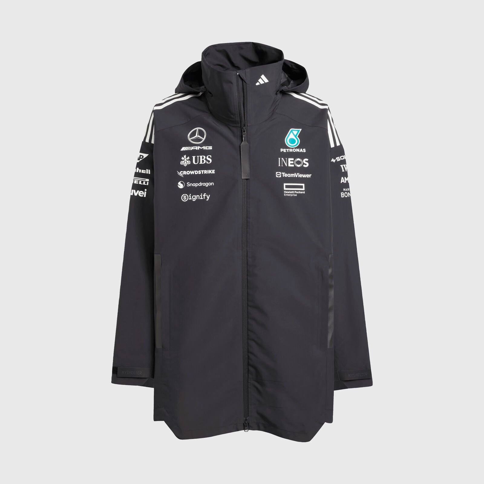 adidas 2025 MYSHELTER Team Jacket - Mercedes-AMG F1 | Fuel For Fans
